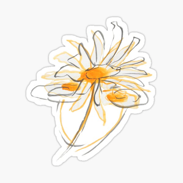"Daisy in Watercolor " Sticker for Sale by JLiuSketches | Redbubble