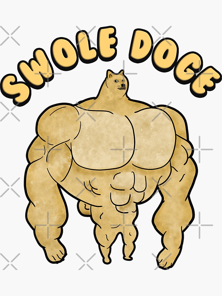 "Swole Doge Meme" Sticker for Sale by Barnyardy | Redbubble