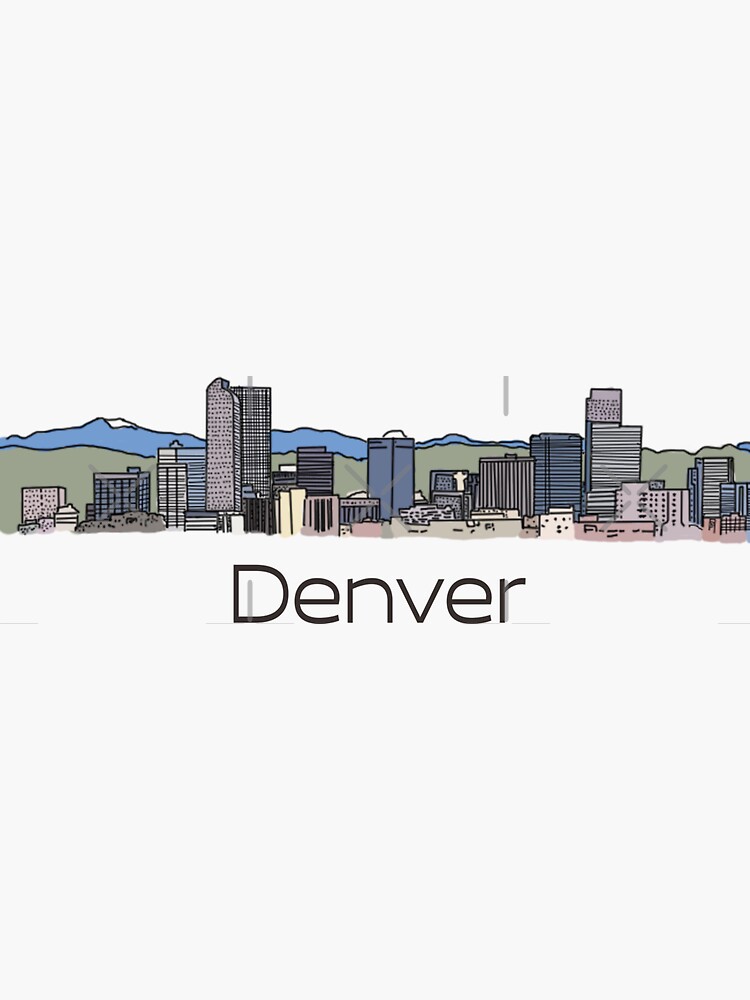 "Hand Drawn Denver Skyline" Sticker for Sale by itsrturn | Redbubble