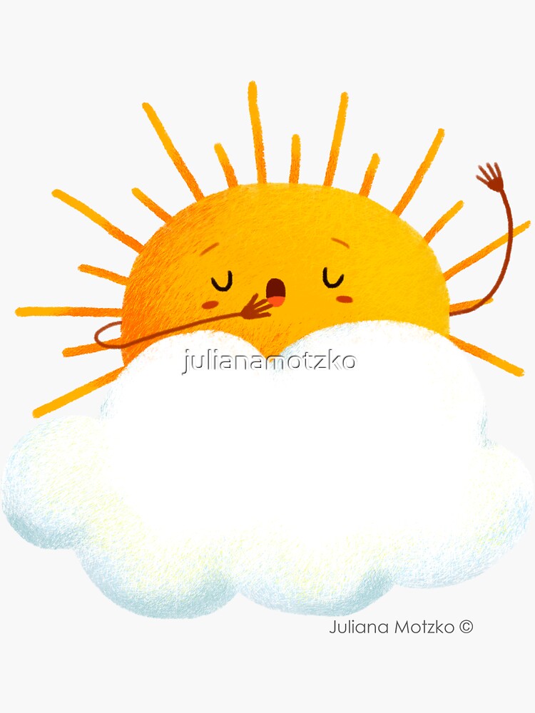 "Sleepy Sun" Sticker by julianamotzko | Redbubble