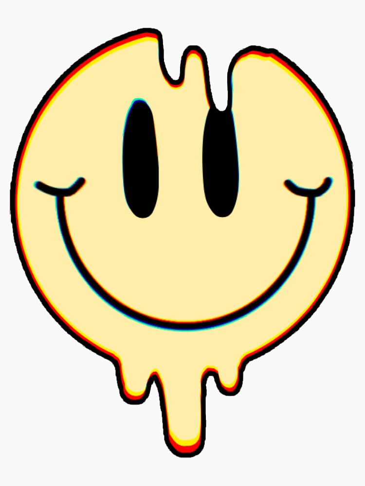 "trippy smiley face (red)" Sticker by yaadhavi | Redbubble