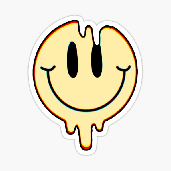 "trippy smiley face (red)" Sticker by yaadhavi | Redbubble