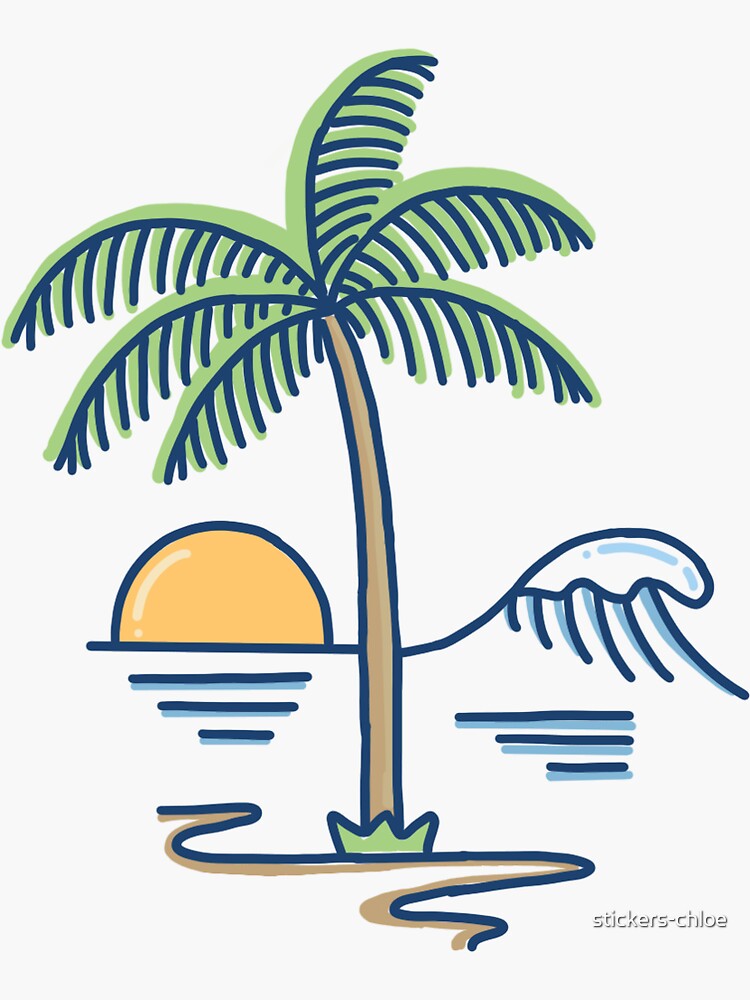 "beach scene" Sticker by stickers-chloe | Redbubble