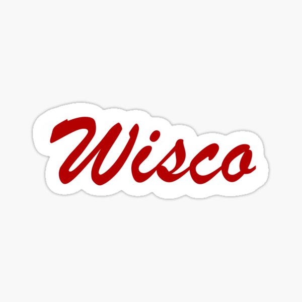 "Cursive Wisco" Sticker for Sale by Jenkilps | Redbubble