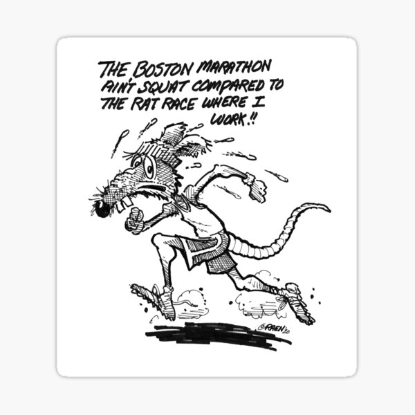 "Rat Race" Sticker by FunToons | Redbubble