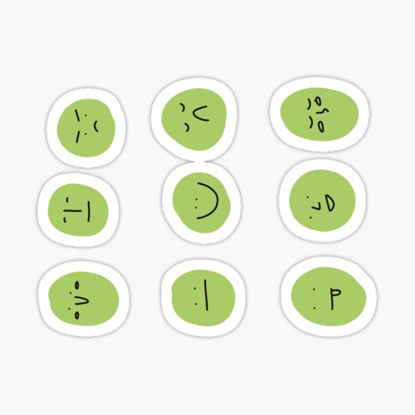 "mood faces sticker pack (green) " Sticker by kristyung | Redbubble