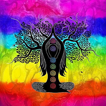 "Chakra Lady Tree - Chakra BG" Graphic T-Shirt for Sale by Serena King ...