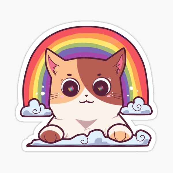 "Rainbow Cat" Sticker by keterok | Redbubble
