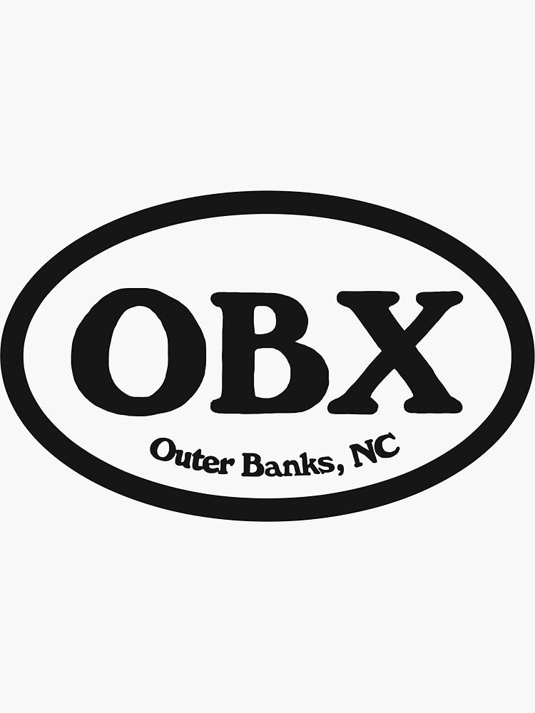 "Outer Banks OBX black transparent sticker, North Carolina beaches ...