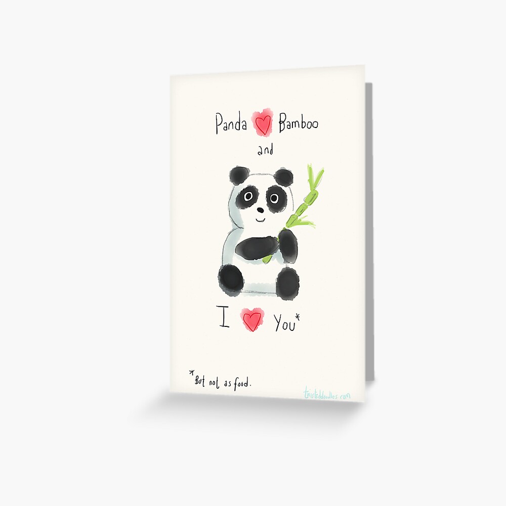 "Panda Love" Greeting Card for Sale by twisteddoodles | Redbubble