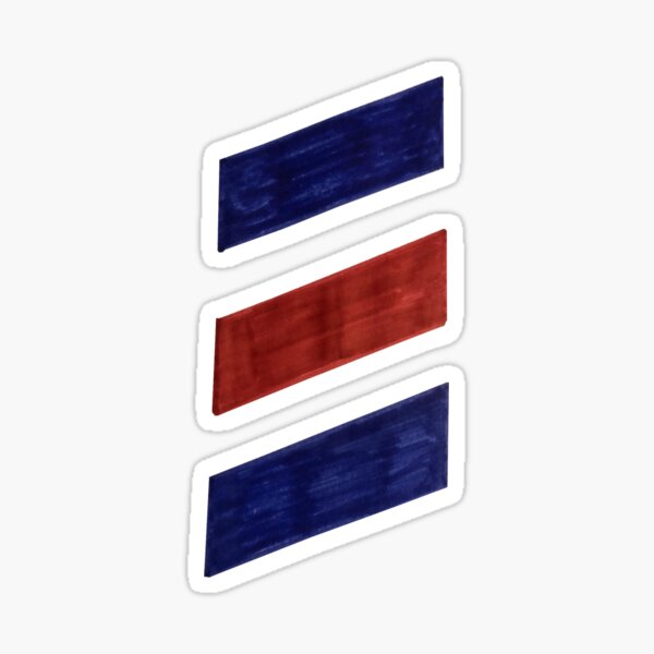 "Three Blue and Red Stripes" Sticker for Sale by FMF01 | Redbubble