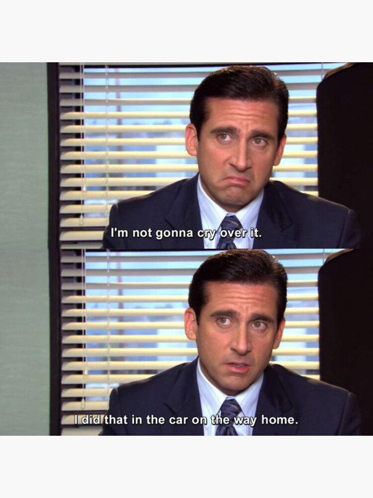 "michael scott crying in the car (the office)" Sticker for Sale by ...