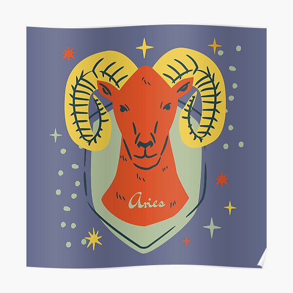 ""Aries" zodiac sign" Poster for Sale by campfiredesigns | Redbubble