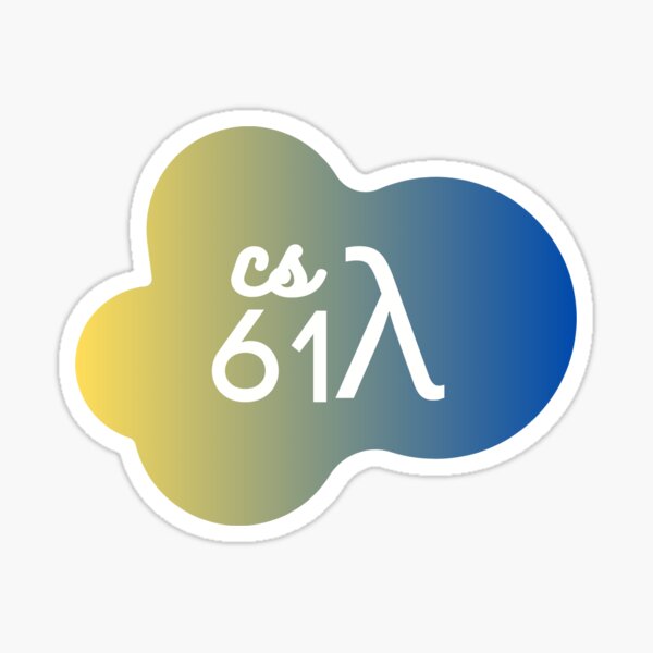 "CS 61A blue yellow sticker" Sticker for Sale by wakomorimoto | Redbubble