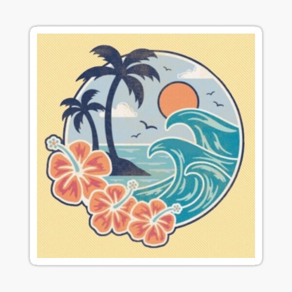 "beachy sticker" Sticker for Sale by dariaandreyev | Redbubble