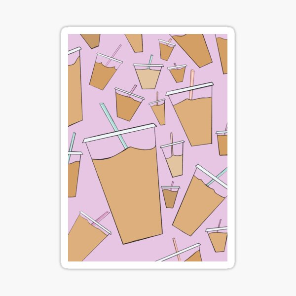 "Iced Coffee w/ Pink Background ||| whatthemichelle " Sticker by ...