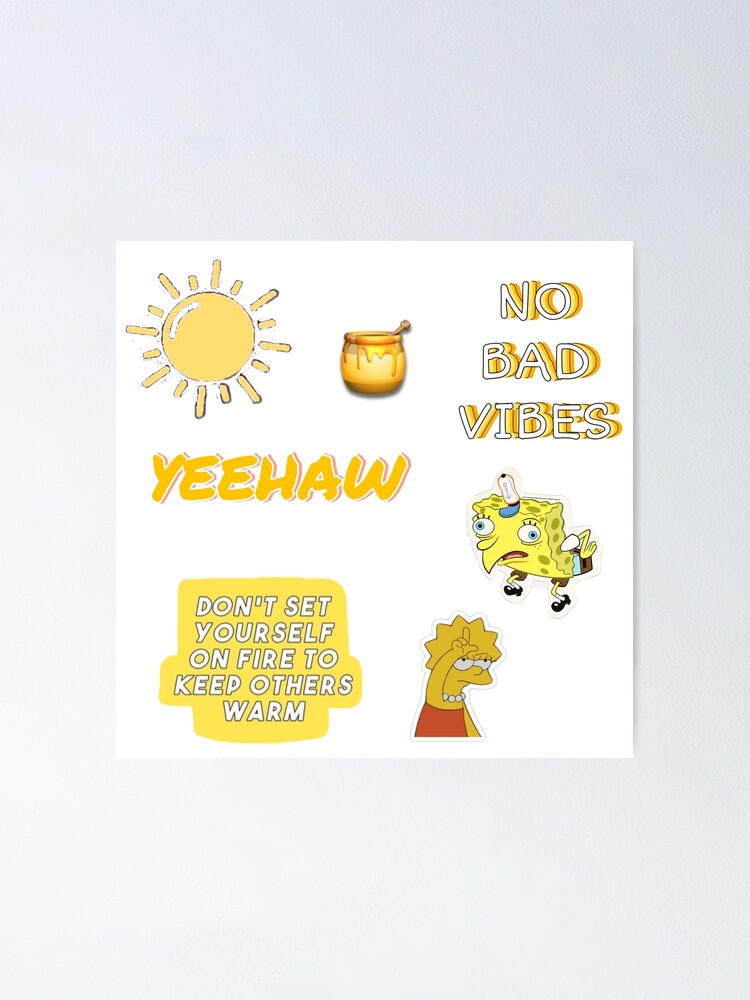 "yellow sticker pack" Poster for Sale by Ariana1414 | Redbubble