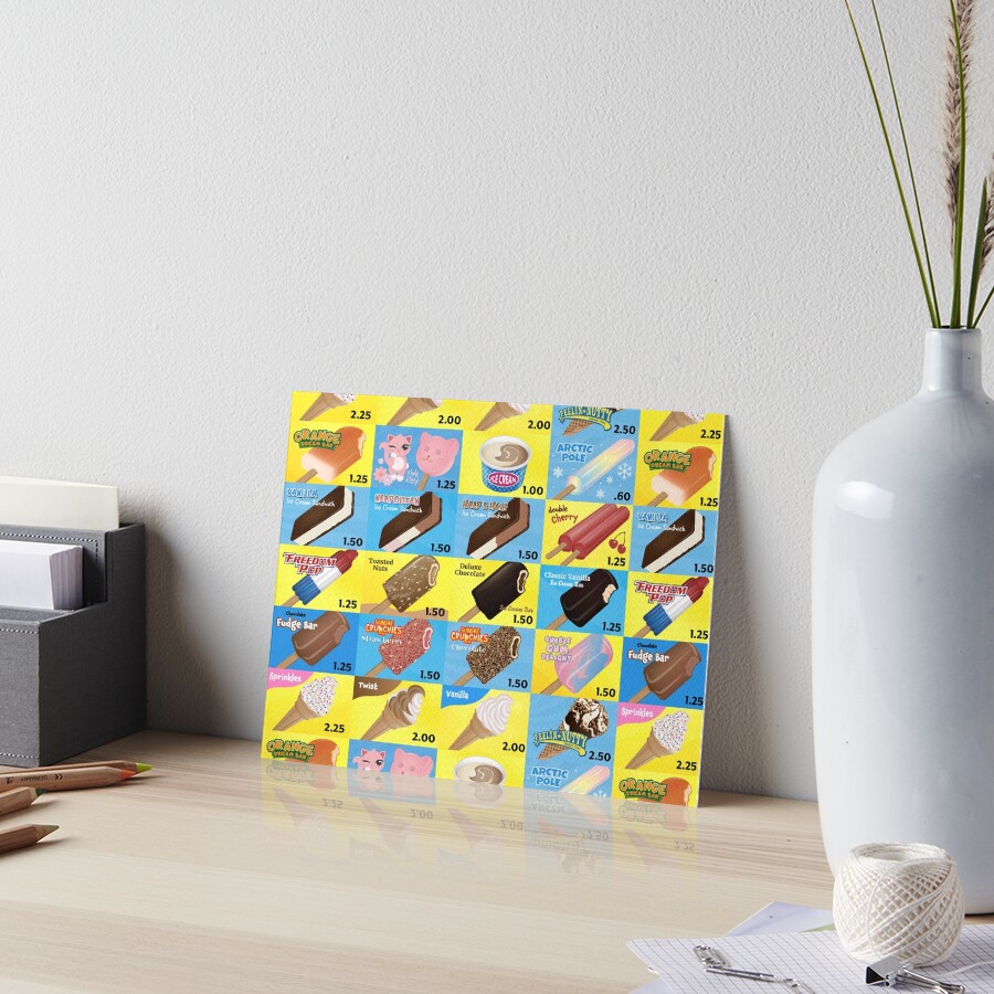 "Ice Cream Truck Menu" Art Board Print for Sale by CreativeFit | Redbubble