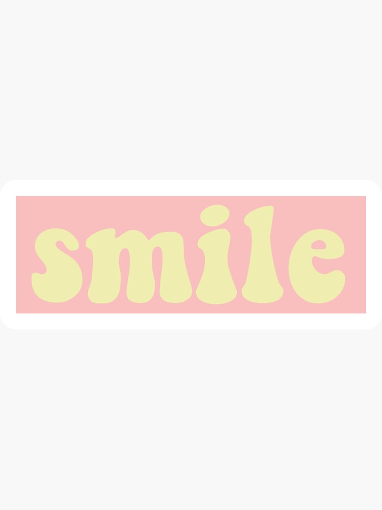 "pink and yellow smile sticker!" Sticker for Sale by lucajayeee | Redbubble