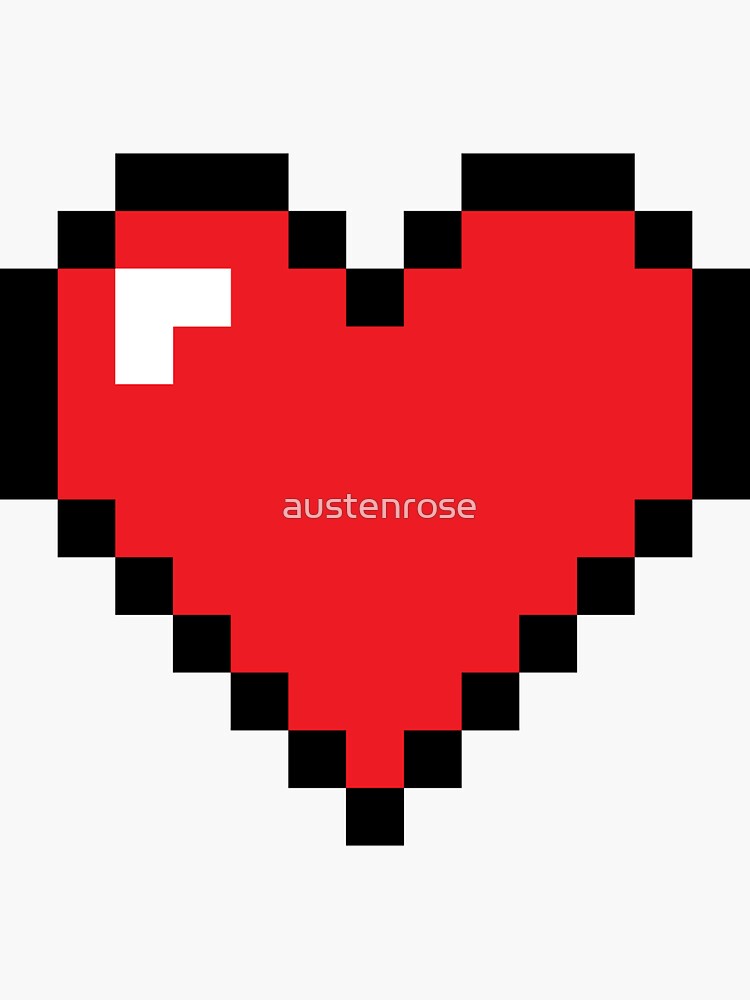 "Full Pixel Heart" Sticker for Sale by austenrose | Redbubble