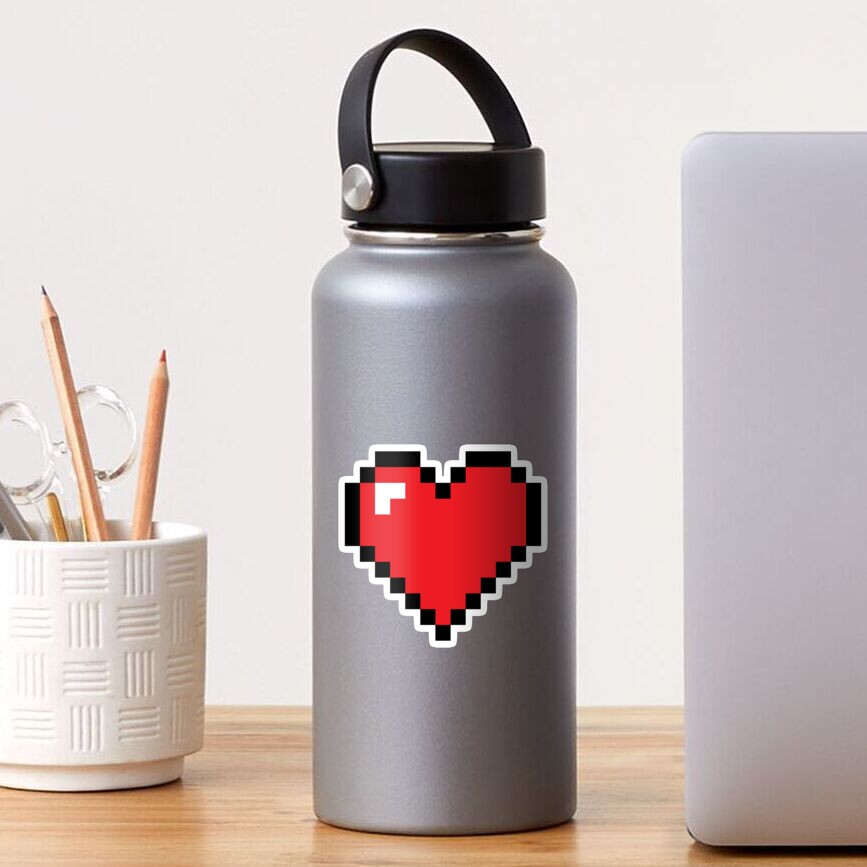 "Full Pixel Heart" Sticker for Sale by austenrose | Redbubble