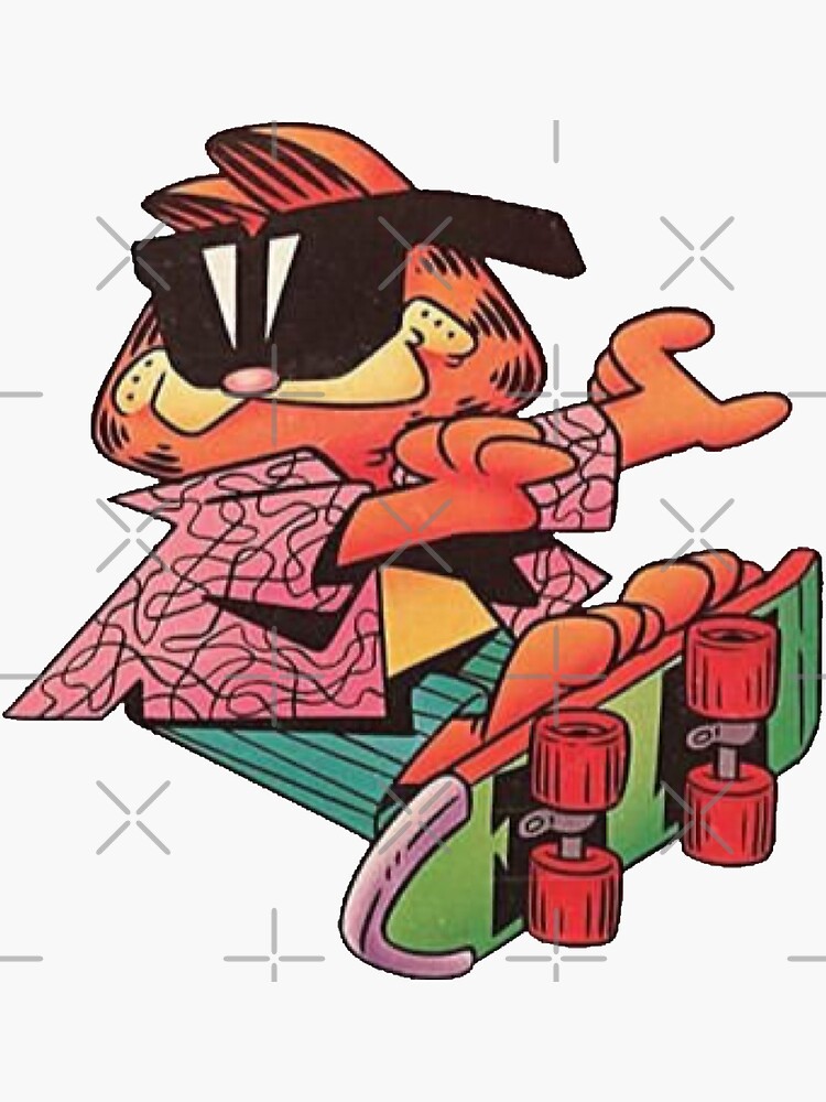 "Swag Skater Garfield " Sticker for Sale by Catpuss | Redbubble