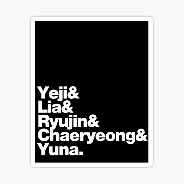 "ITZY & members names" Sticker for Sale by lovely-day | Redbubble