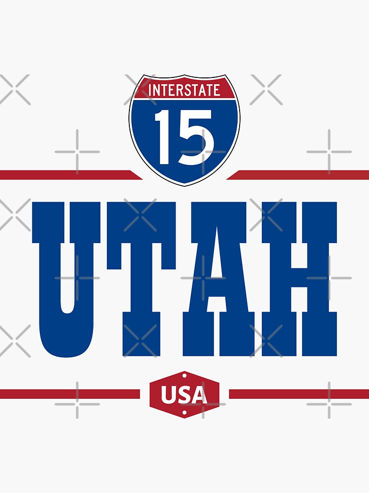 "Utah Interstate 15 USA" Sticker for Sale by Kiwidom | Redbubble