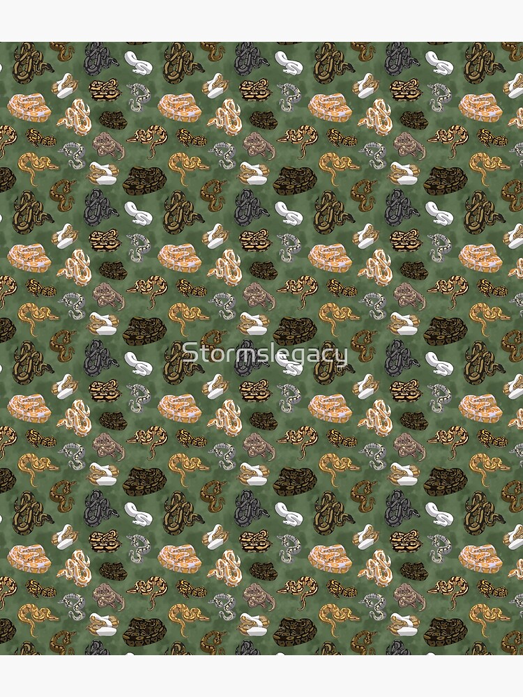 "Ball Python Morphs Pattern Moss Green" Backpack for Sale by ...