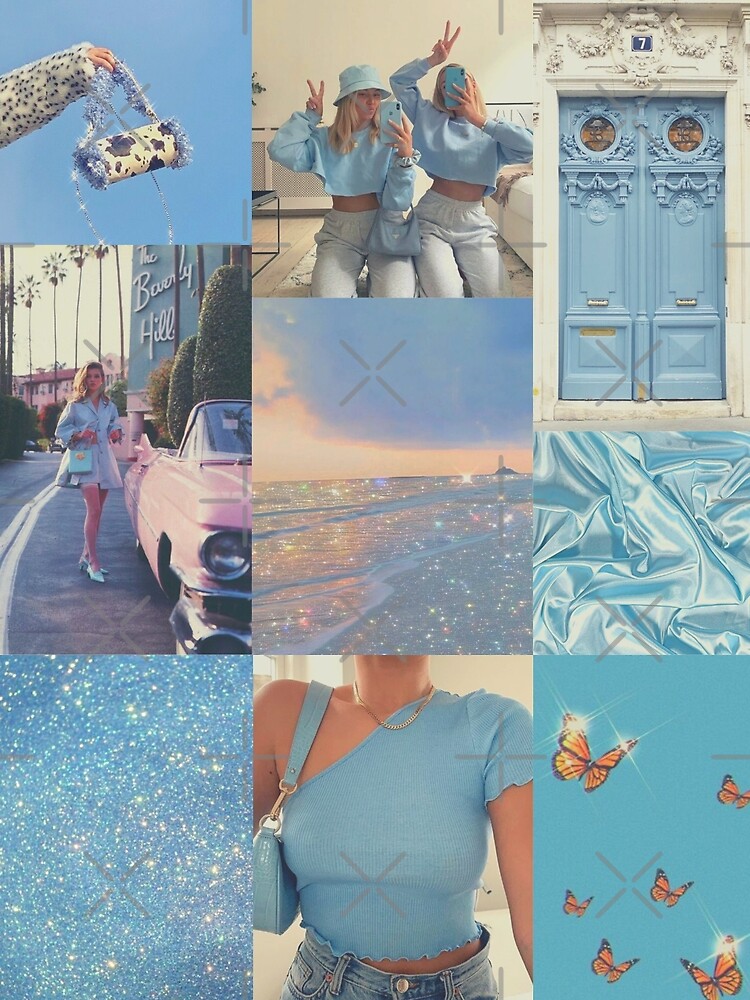 "y2k Blue Aesthetic Collage" Canvas Print for Sale by lydiagkelley ...