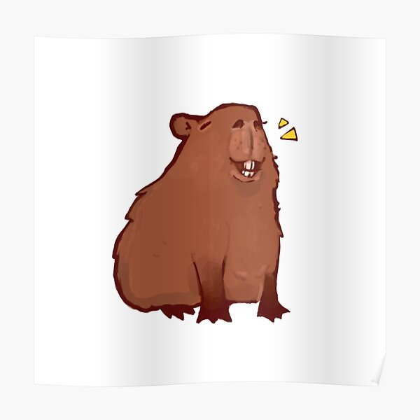 "Capybara Laughing" Poster by Pawpig | Redbubble