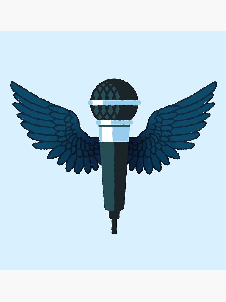 "Winged Flying Microphone Design" Poster for Sale by FrossVerve | Redbubble