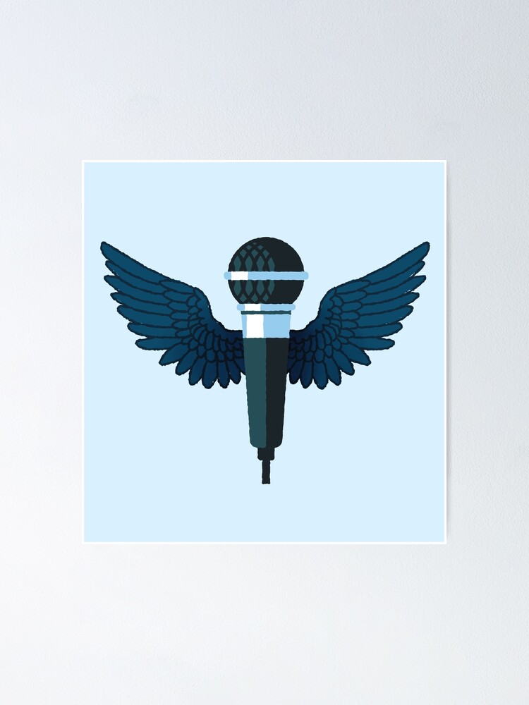 "Winged Flying Microphone Design" Poster for Sale by FrossVerve | Redbubble