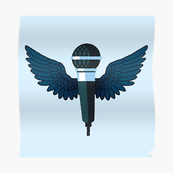 "Winged Flying Microphone Design" Poster for Sale by FrossVerve | Redbubble