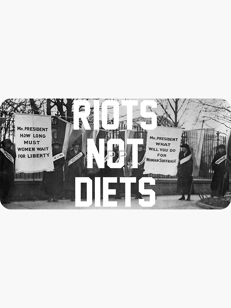 "Riots not Diets" Sticker by winter-soldierr | Redbubble