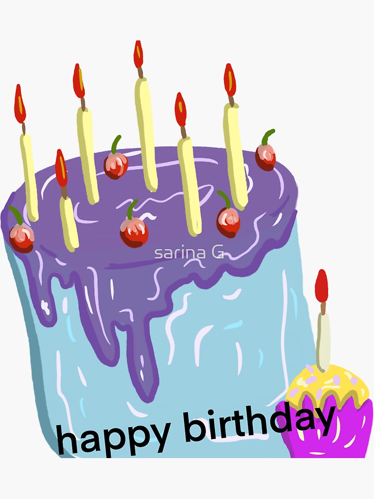 "birthday cake redbubble card" Sticker for Sale by SarinaGounden ...