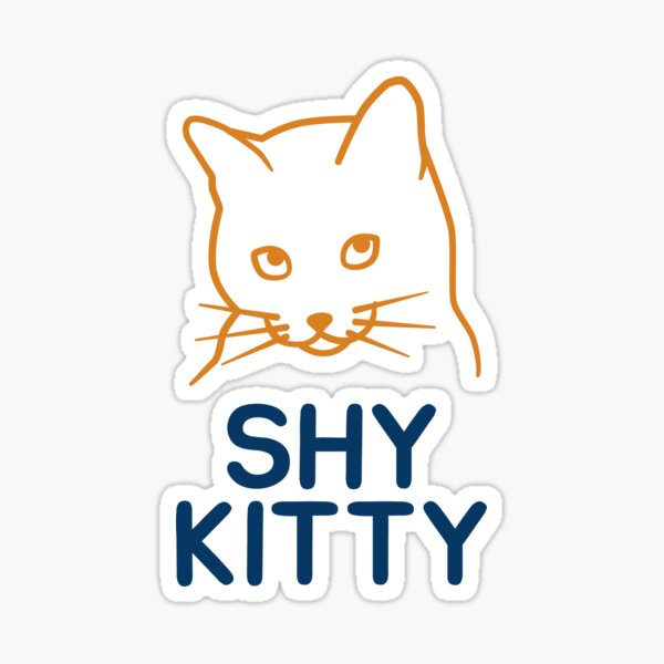 "Shy Kitty" Sticker by CatDogMerch | Redbubble
