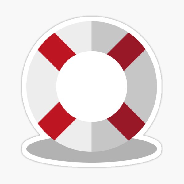 "Flat digital illustration lifebuoy safeguard" Sticker by annproart ...
