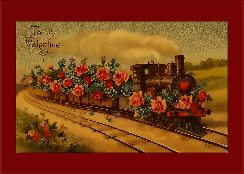 "Valentine-Train with Roses" by Yesteryears | Redbubble