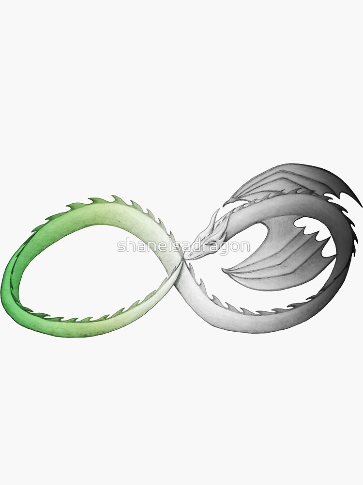 Infinite Aro Pride Dragon Sticker For Sale By Shaneisadragon Redbubble