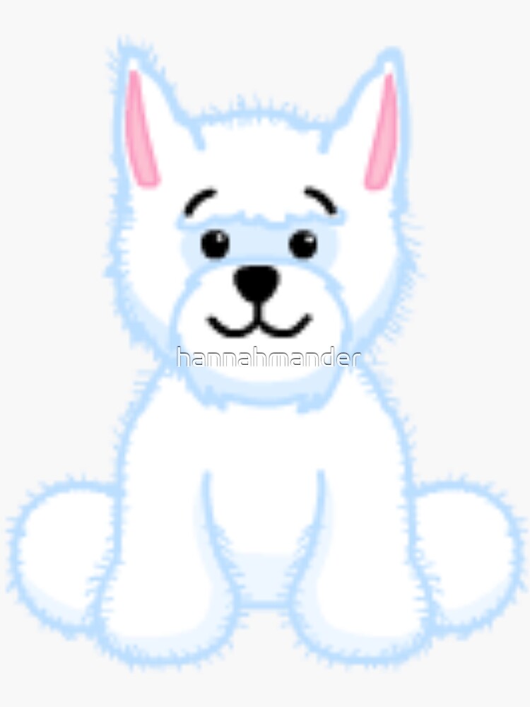 "Webkinz White Terrier" Sticker by hannahmander | Redbubble