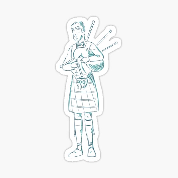 "Scottish bagpiper Highlands 3" Sticker for Sale by Seb-Sk93 | Redbubble