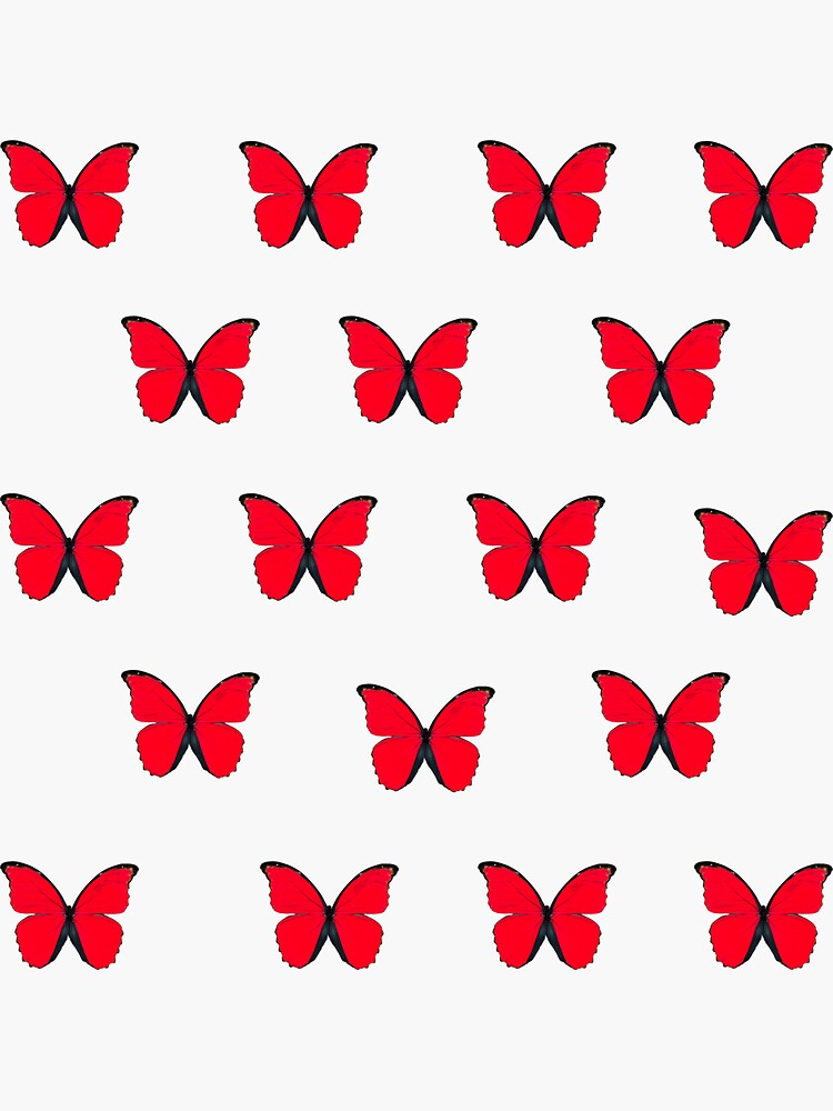"Red Butterfly Pack" Sticker for Sale by Peony-Designs | Redbubble