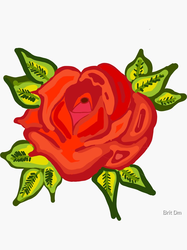 "Rosey Red" Sticker by Drawdraw1 | Redbubble