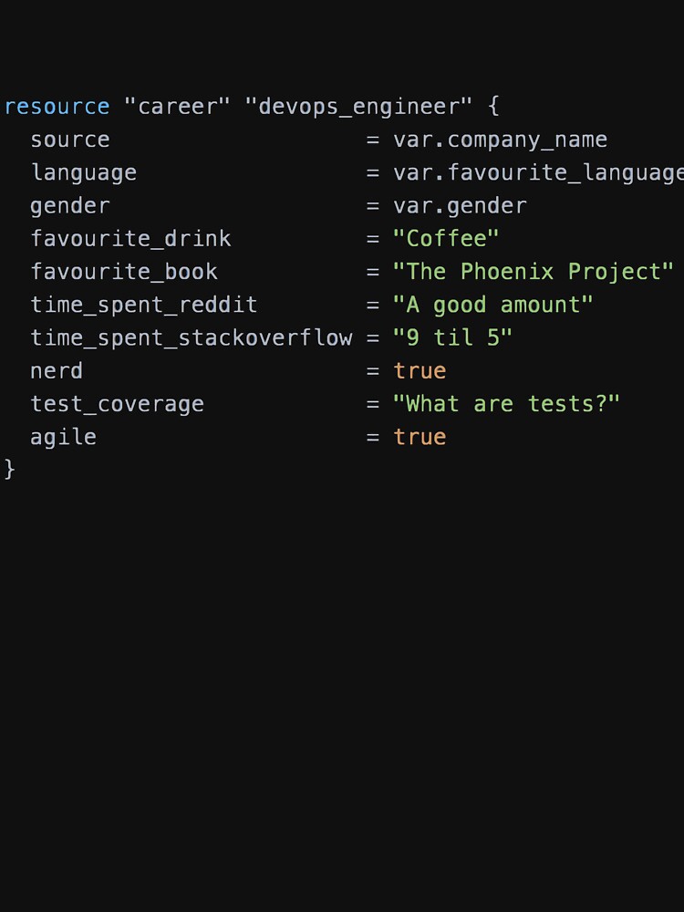 "DevOps Engineer Terraform Funny Code" T-shirt for Sale by ...