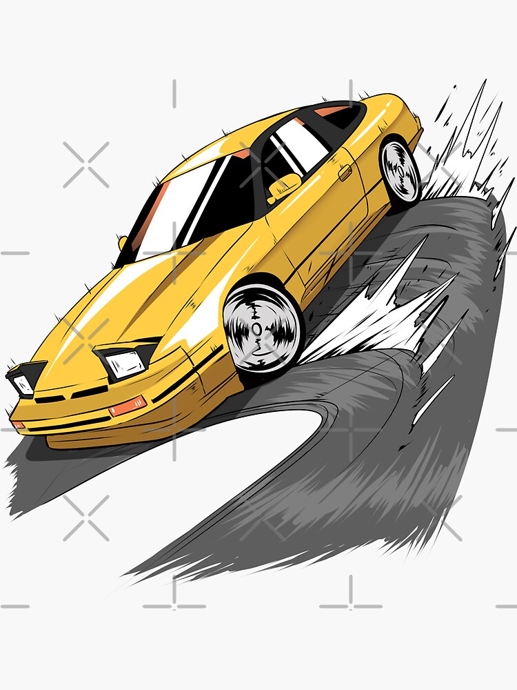 "S13 Drift! [Yellow]" Sticker for Sale by WorldwideCars | Redbubble
