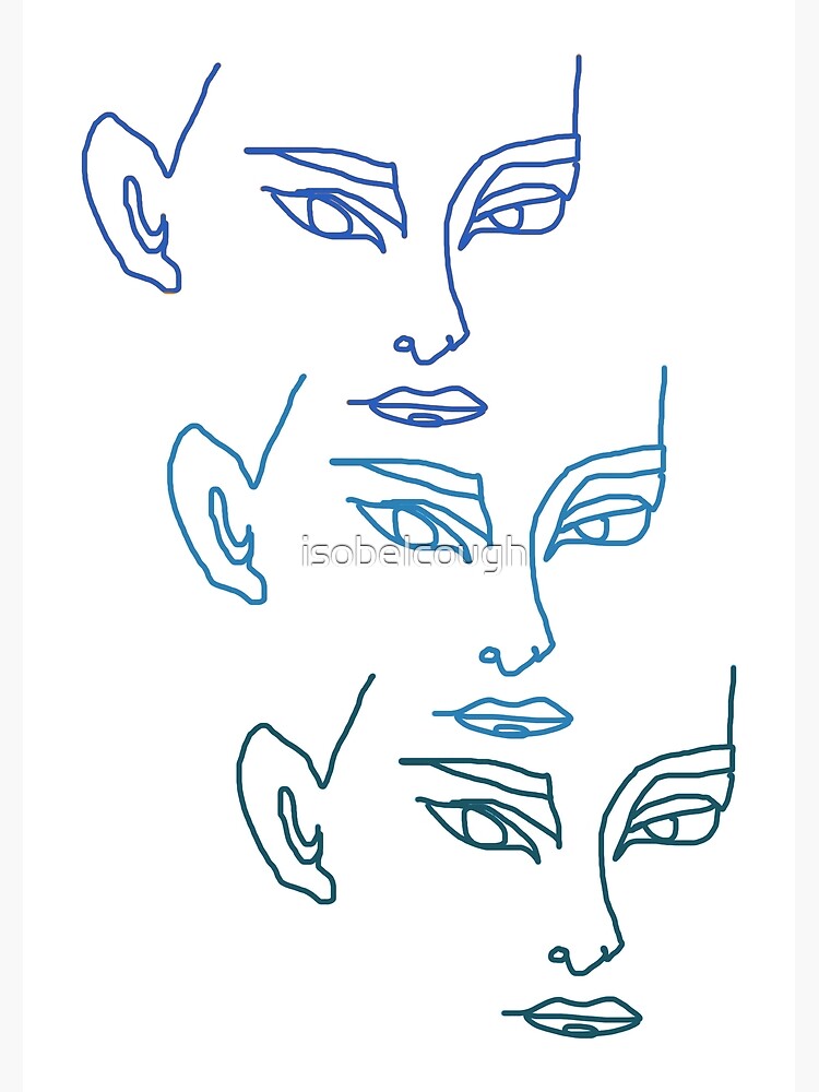 " Triple face line art" Poster by isobelcough | Redbubble