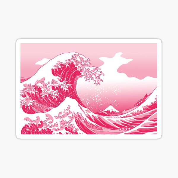 "Pink Wave" Sticker for Sale by solarastickers | Redbubble