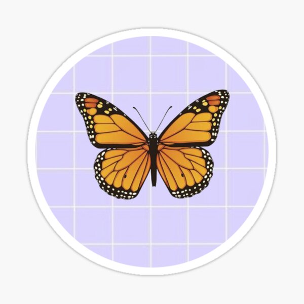 "Purple butterfly design" Sticker for Sale by retroaesthetics | Redbubble