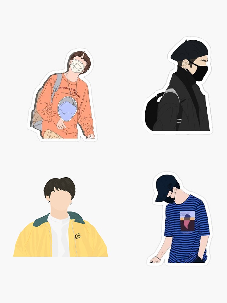 "BTS Sticker Set" Sticker by orbitbujoo | Redbubble